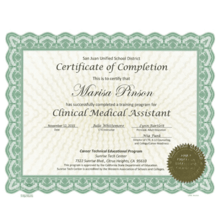 Replica Medical Assistant Certificate Maker | Validgrad